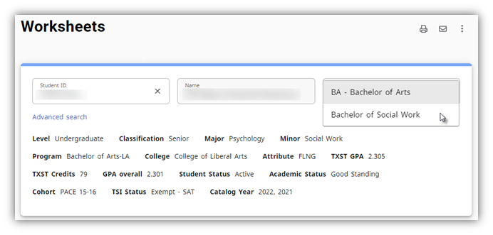 Reading Your Degree Audit : TXST One Stop : Texas State University